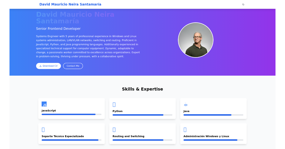 Portfolio - Free React, Tailwind Component
