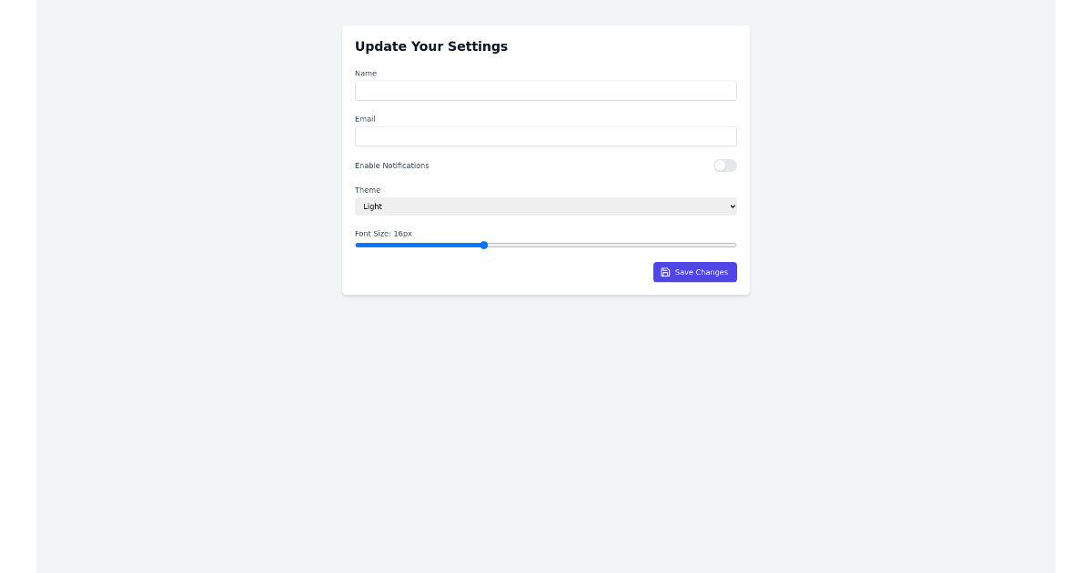 Settings Page - Free React, Tailwind Component