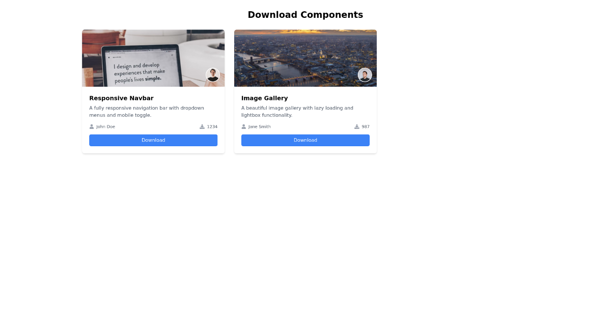 Component Card - Free React, Tailwind Component