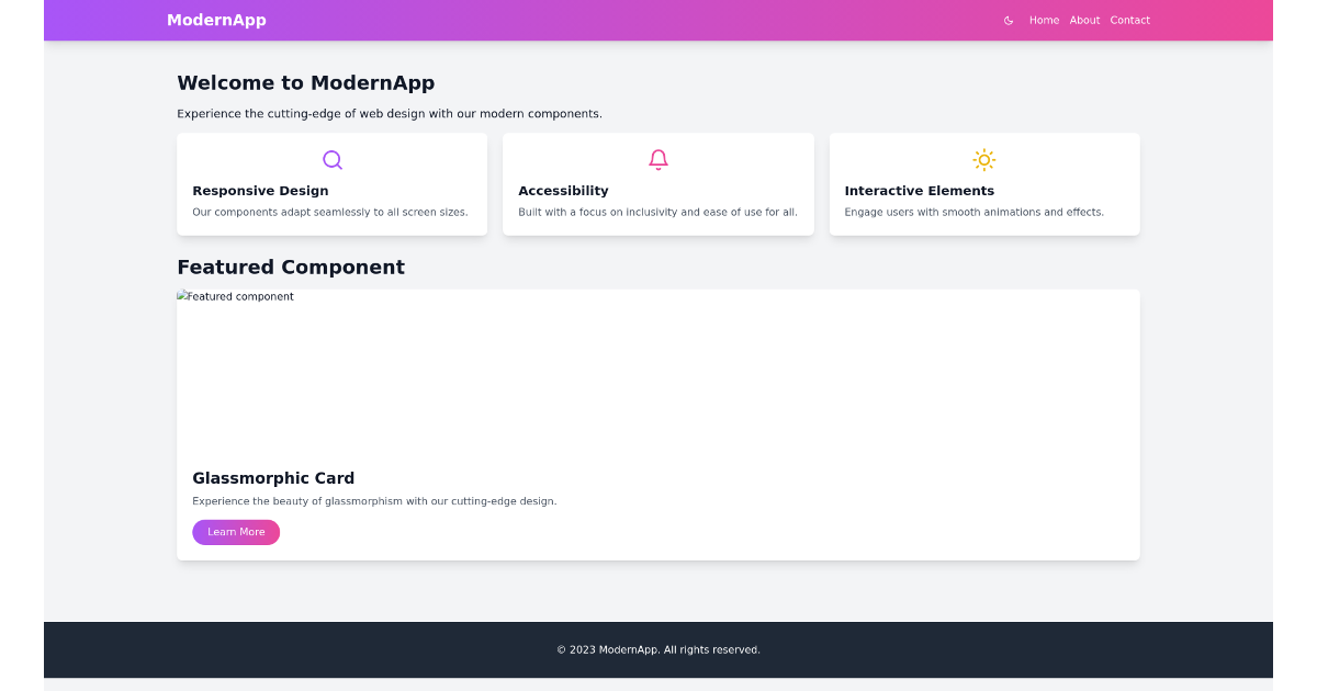 Modern Components - Free React, Tailwind Component