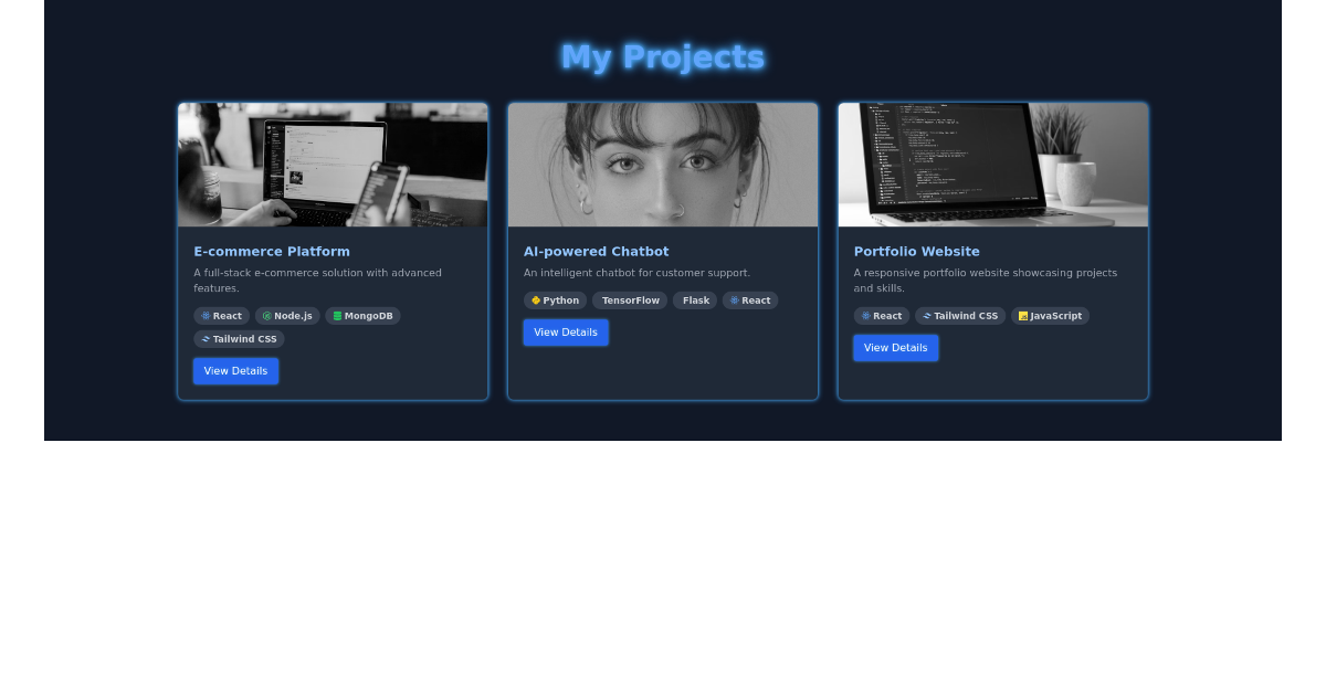 React Tailwind Dark Futuristic Ui Components Modern Stylish