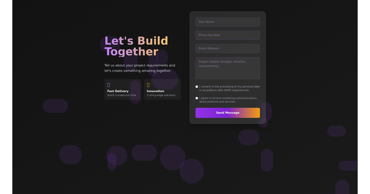 Hi Tech Contact - Free React, Tailwind Component