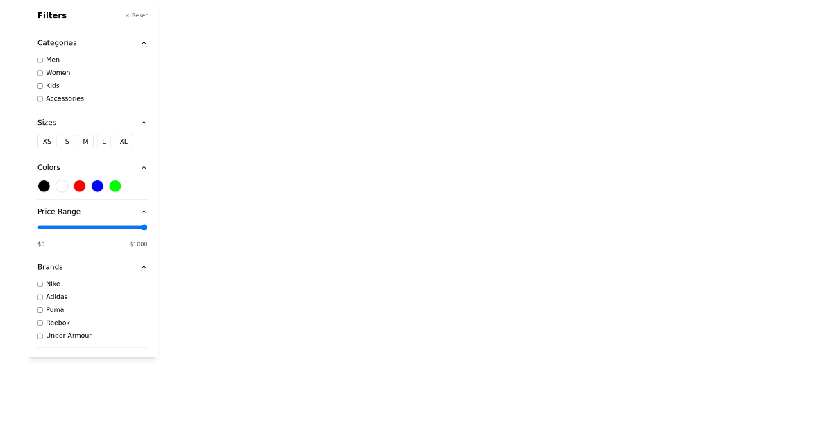 Product Filters - Free React, Tailwind Component