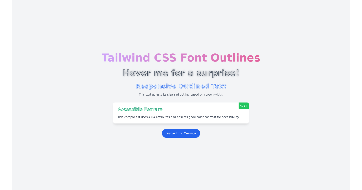 Outlined Text Component - Free React, Tailwind Component