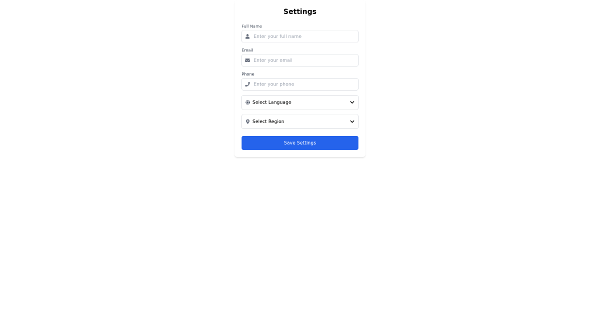Settings Menu - Free React, Tailwind Component