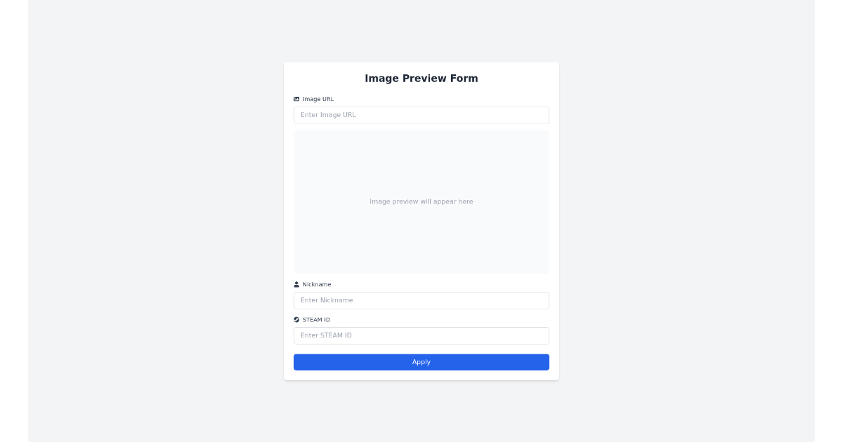 Image Preview Form - Free React, Tailwind Component
