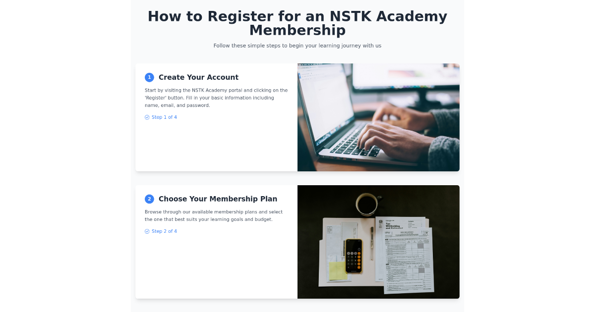 Registration Guide - Free React, Tailwind Component