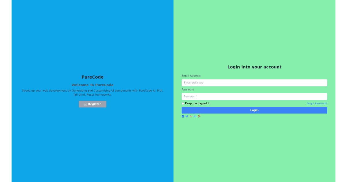 Auth Split Screen - Free React, Tailwind Component