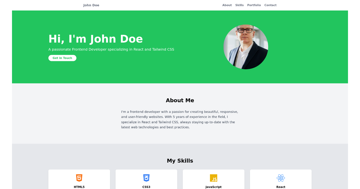 Landing Page - Free React, Tailwind Component