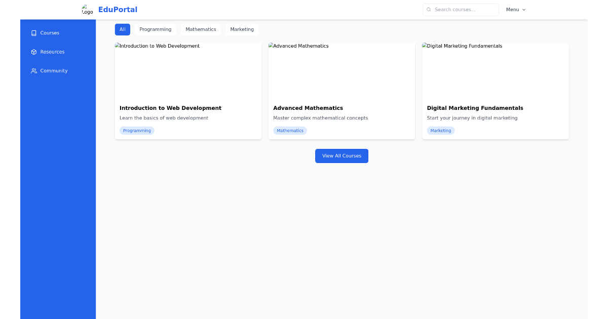 Educational Website - Free React, Tailwind Component