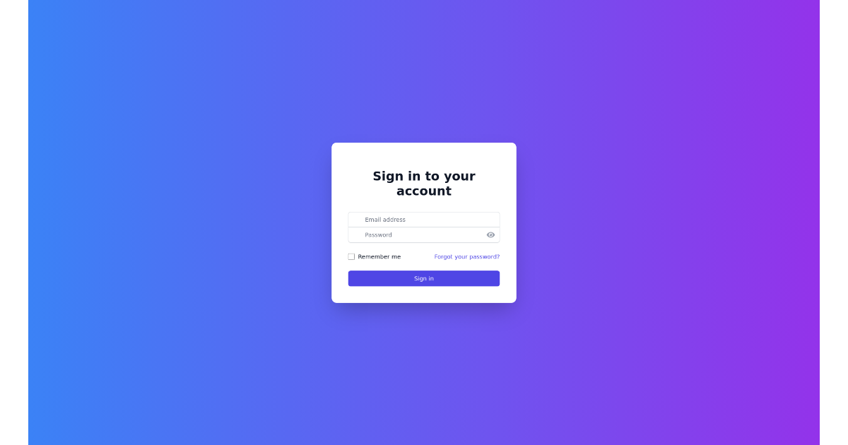 Login Component - Free React, Tailwind Component