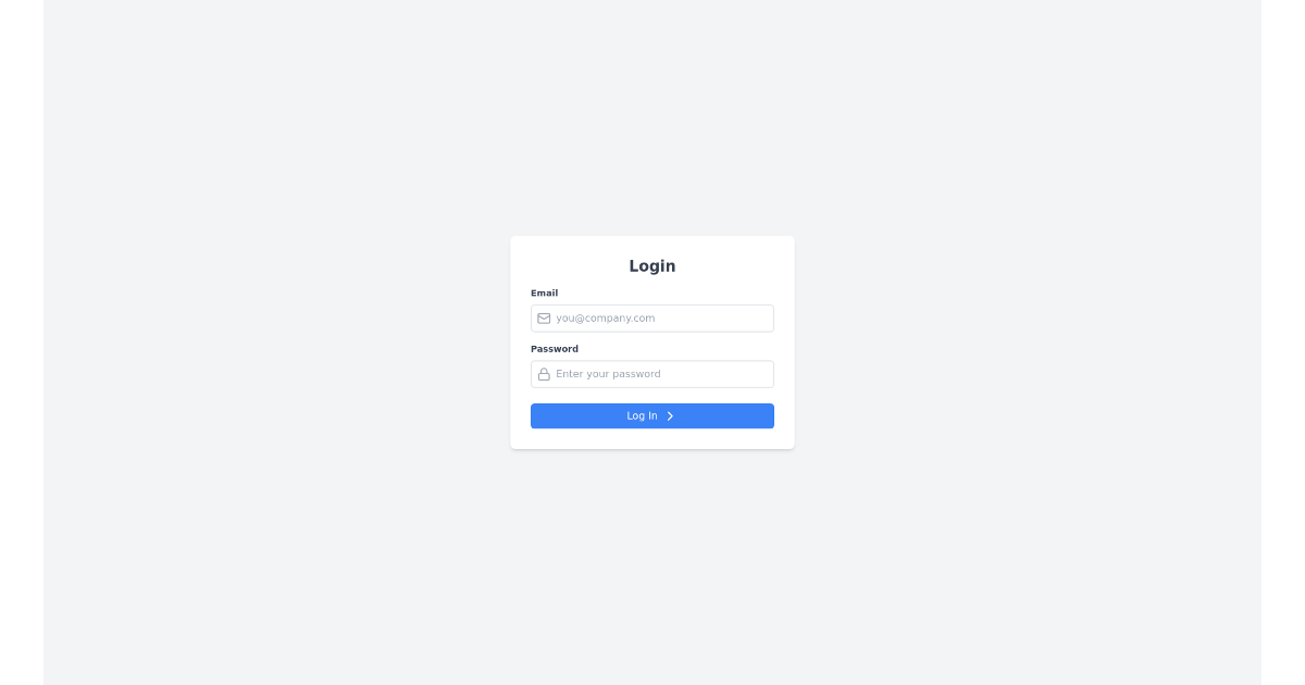Company Email Login Form - Free React, Tailwind Component
