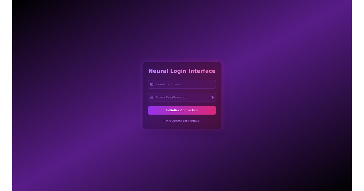 Futuristic Login - Free React, Tailwind Component