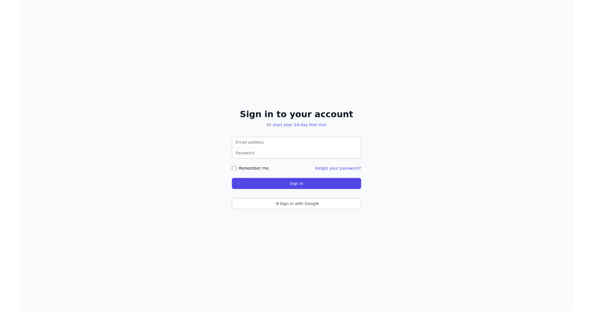 Google Login Button - Free React, Tailwind Component