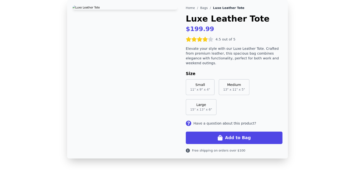 Product Overview - Free React, Tailwind Component