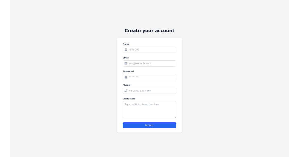 React Tailwind Multi-Character Input Box Component