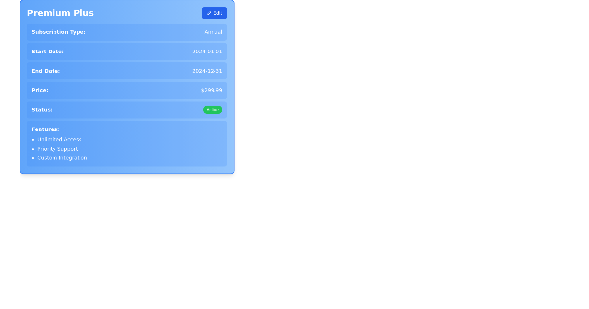 Plan Details - Free React, Tailwind Component