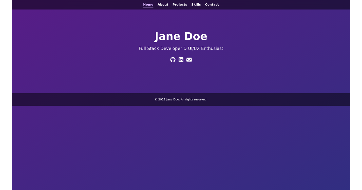 Portfolio - Free React, Tailwind Component