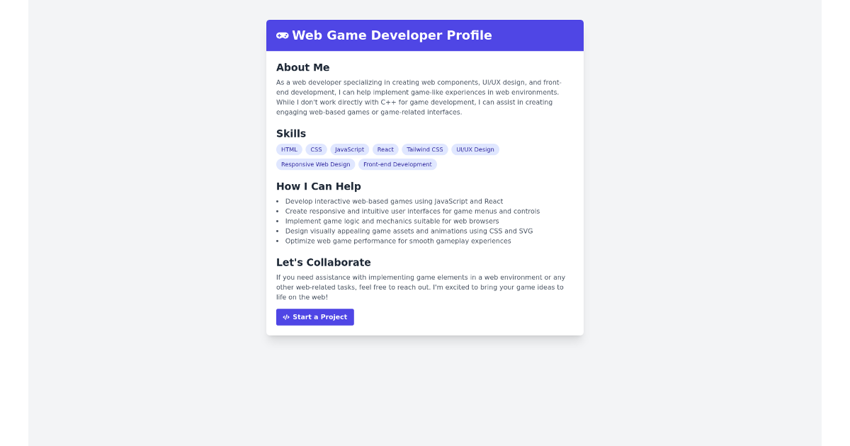 Shooting Game - Free React, Tailwind Component