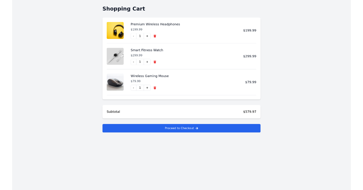Shopping Cart - Free React, Tailwind Component
