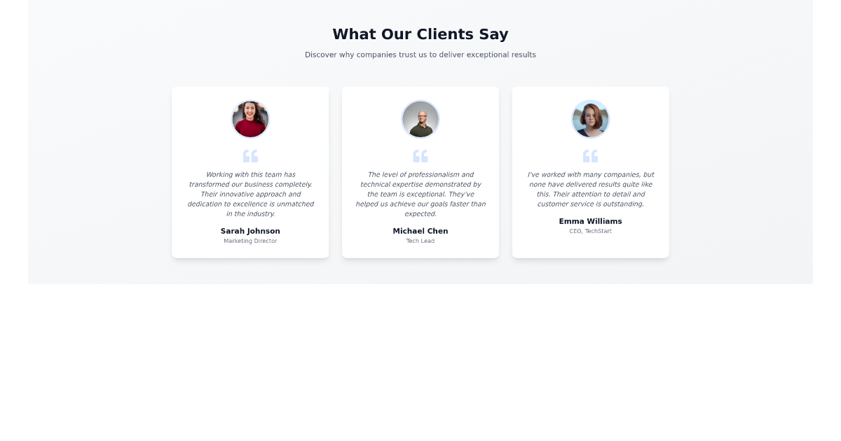 Testimonials Section Free React Tailwind Component