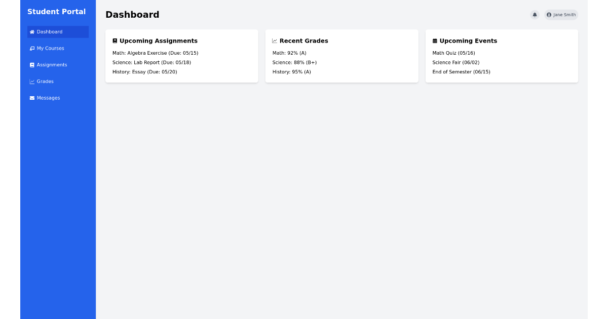School Management System - Free React, Tailwind Component