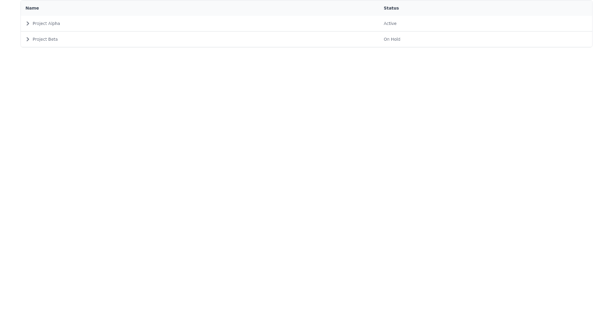 Nested Table - Free React, Tailwind Component