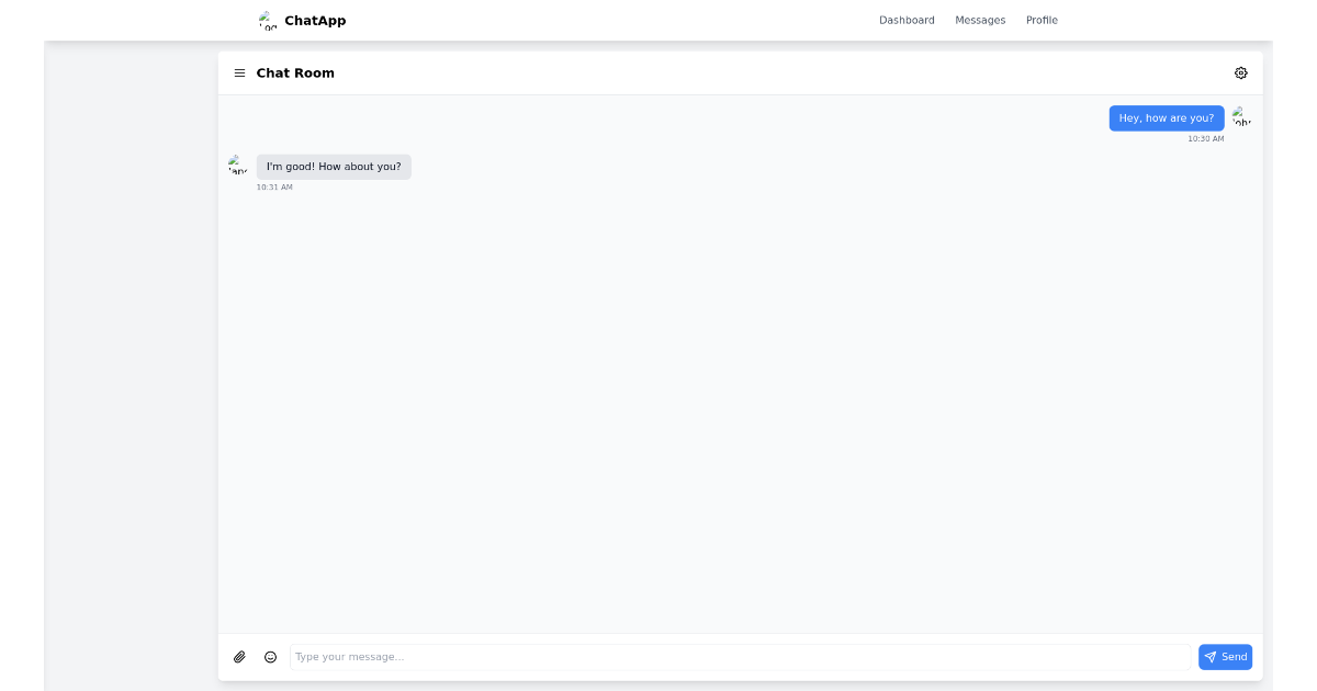 Chat App Free React Tailwind Component