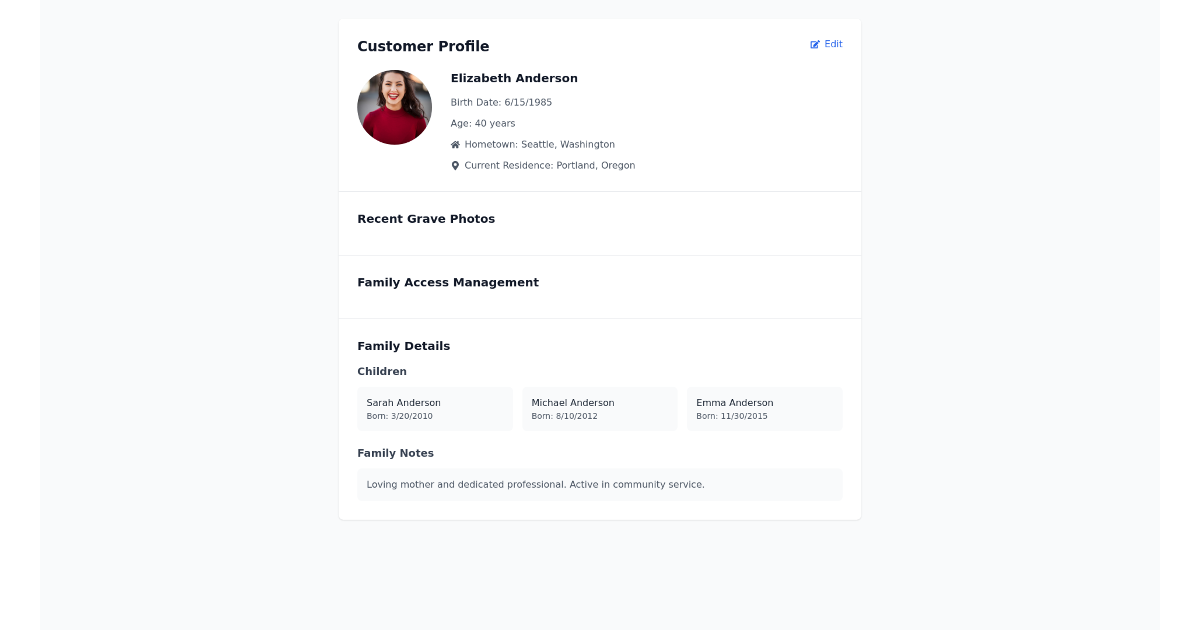 Customer Profile - Free React, Tailwind Component