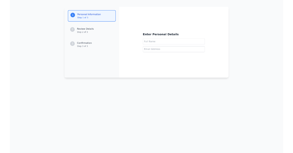 Vertical Stepper - Free React, Tailwind Component