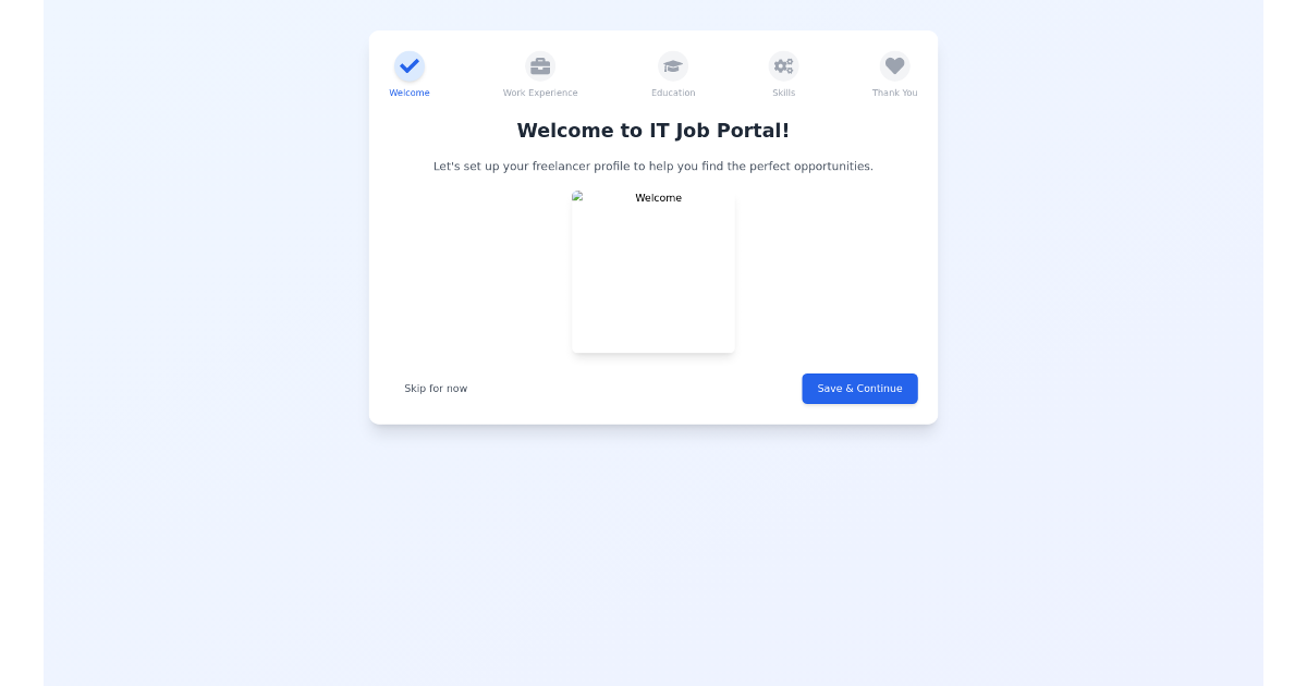 First Time Setup - Free React, Tailwind Component
