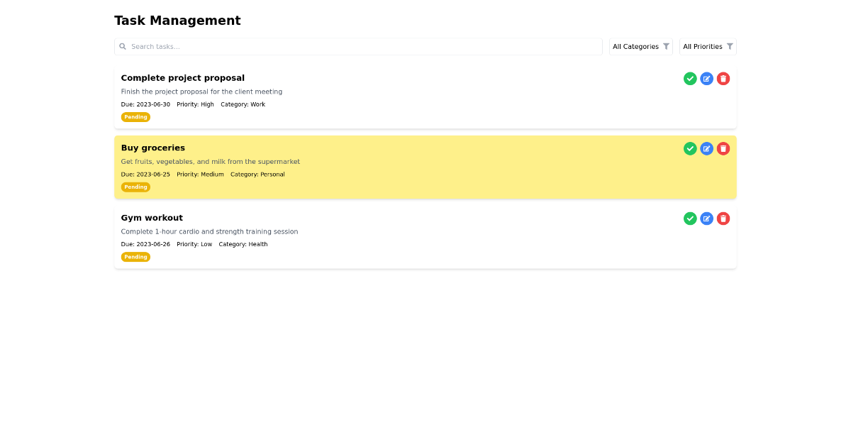 Task List - Free React, Tailwind Component