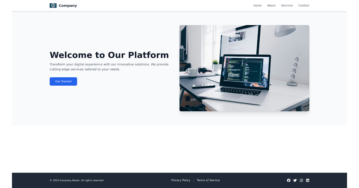 React Template Component - Tailwind UI Library