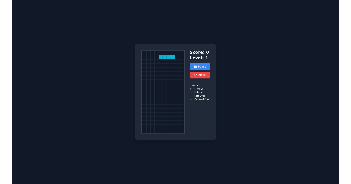Play React Tetris - Dynamic Difficulty & Smart Piece Placement