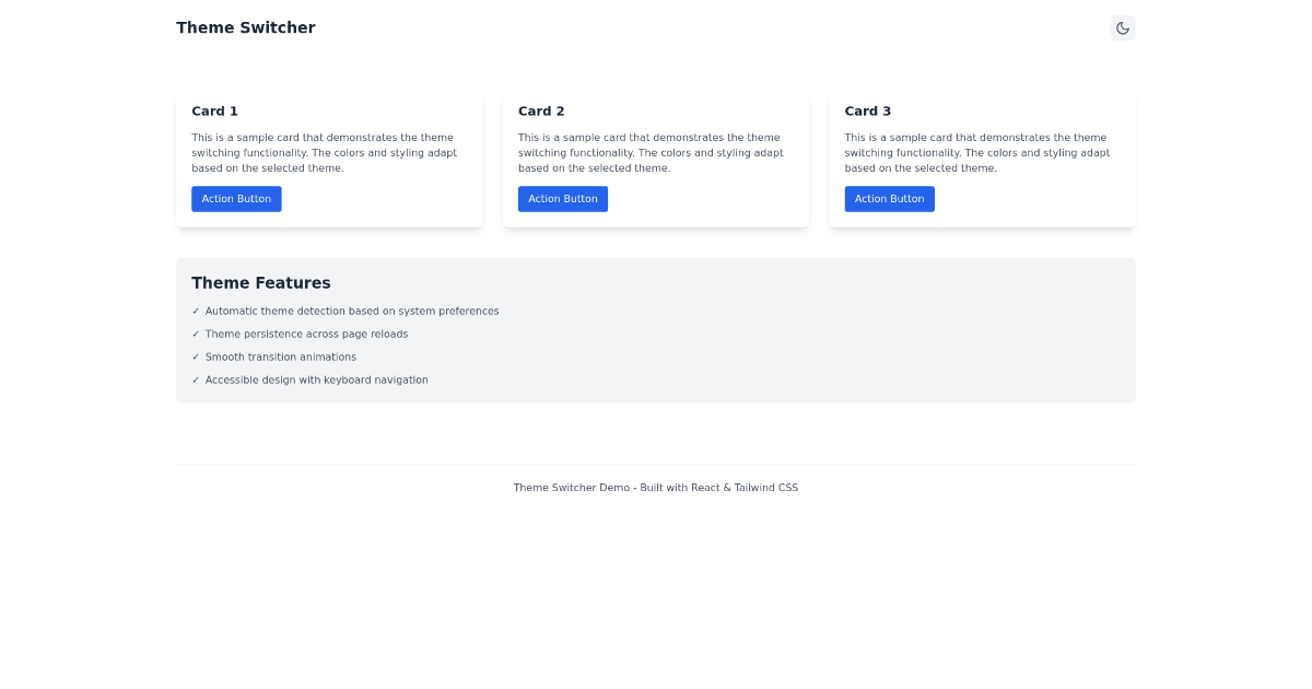 Theme Switcher - Free React, Tailwind Component
