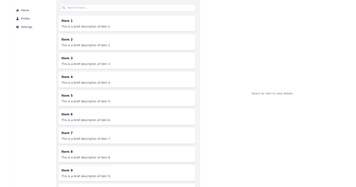 Screen Layout - Free React, Tailwind Component