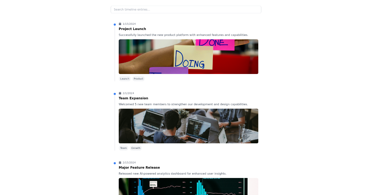Timeline Component - Free React, Tailwind Component