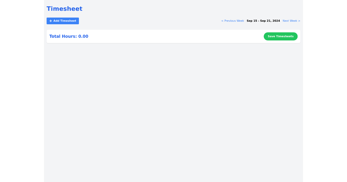 Timesheet Page - Free React, Tailwind Component
