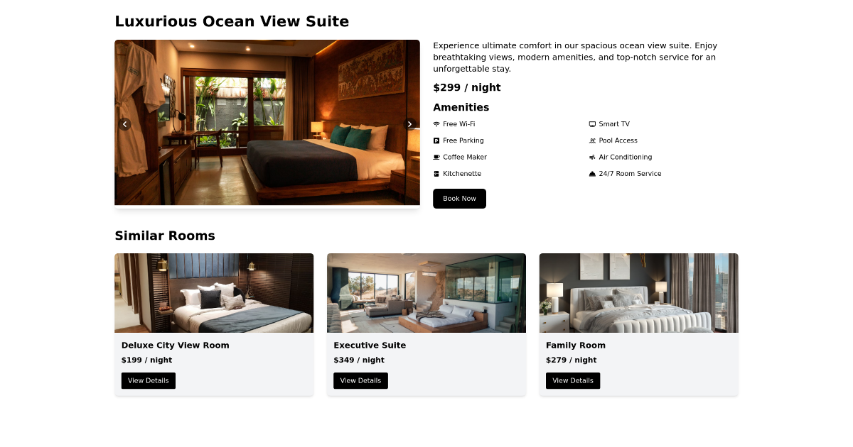 Room Detail Page - Free React, Tailwind Component