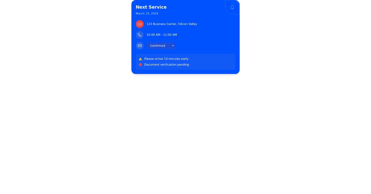 Service Appointment Card - Free React, Tailwind Component