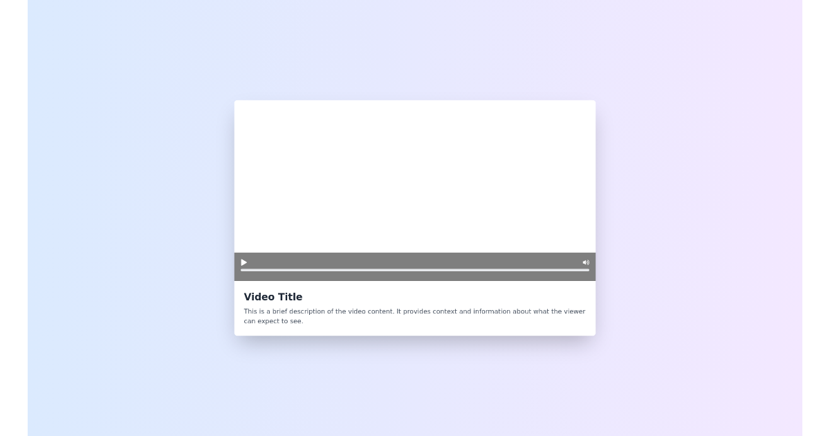 Video Content - Free React, Tailwind Component