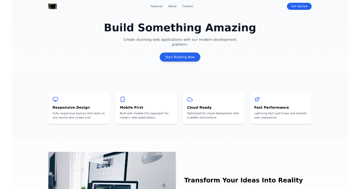 Landing Page - Free React, Tailwind Component