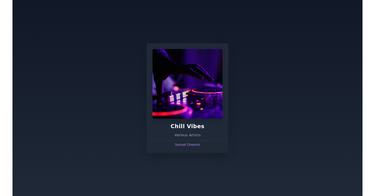 Playlist Card - Free React, Tailwind Component