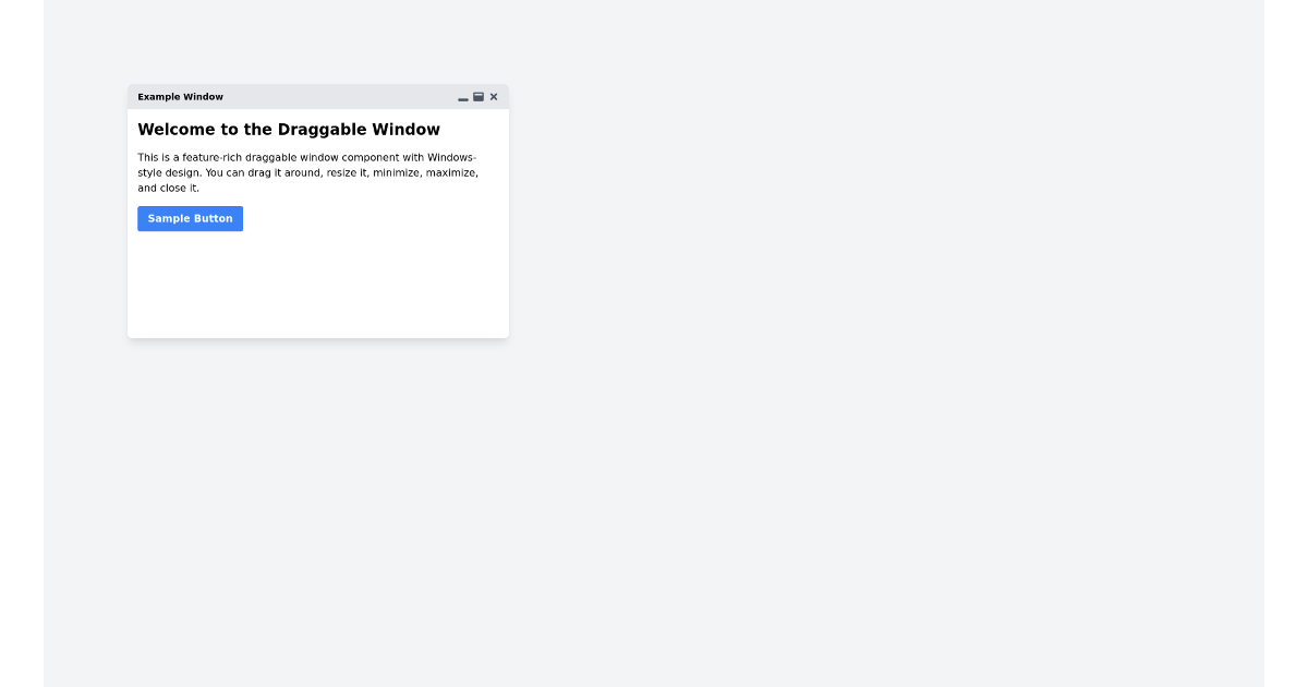 Draggable Window - Free React, Tailwind Component