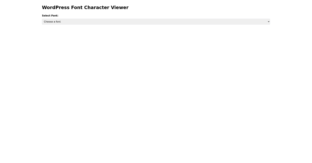 Font Character Viewer - Free React, Tailwind Component