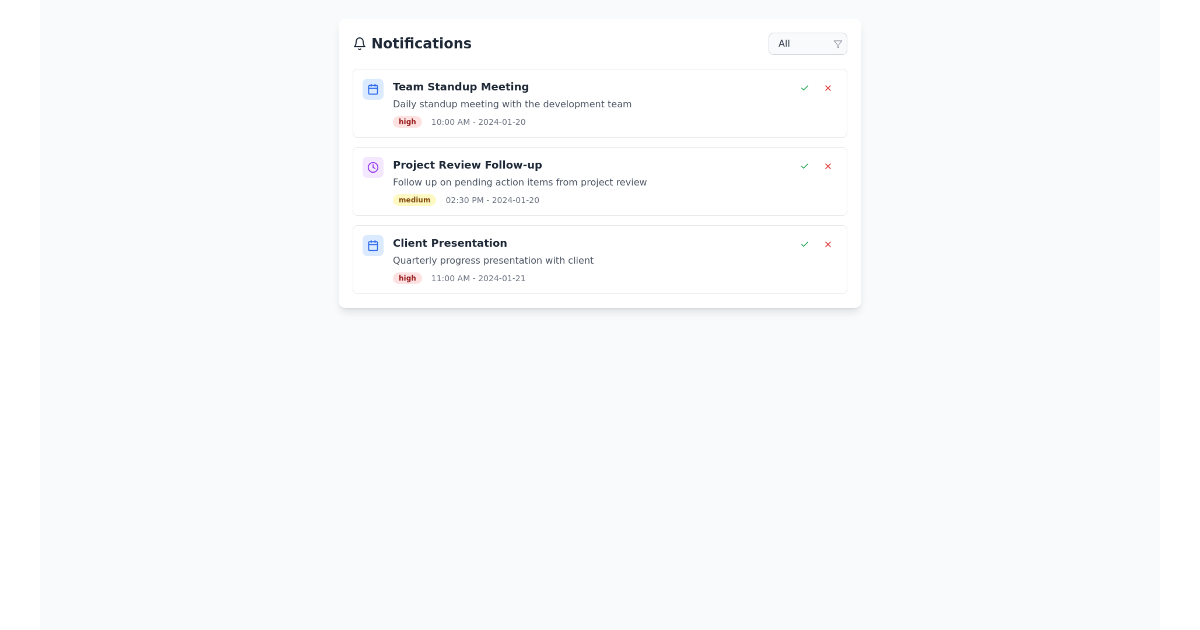 Notification System - Free React, Tailwind Component