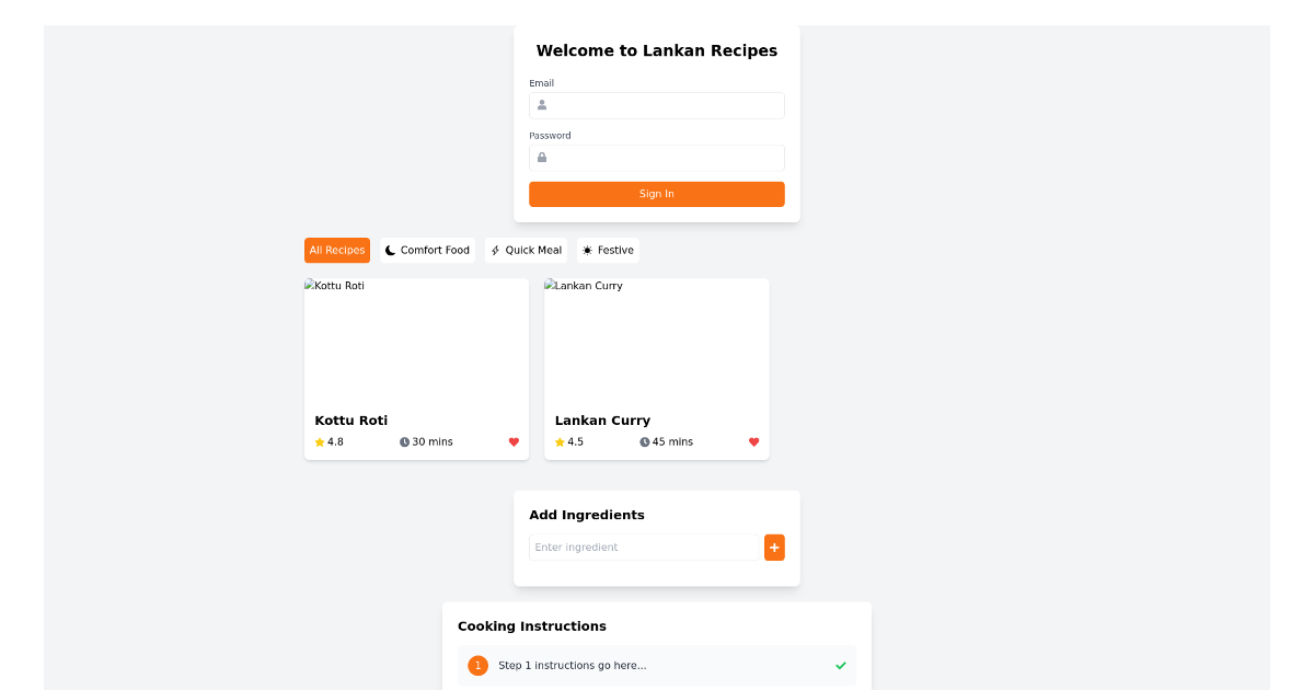 Recipe App - Free React, Tailwind Component
