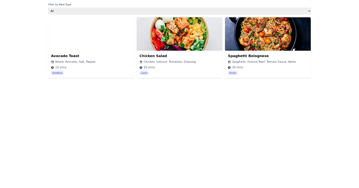 Meal Types - Free React, Tailwind Component