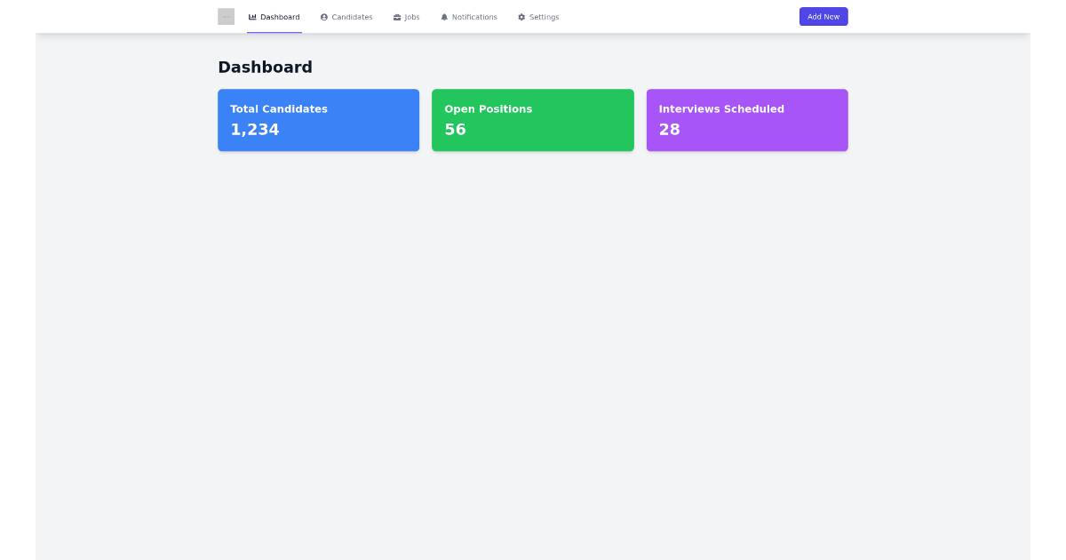 Recruitment Dashboard - Free React, Tailwind Component