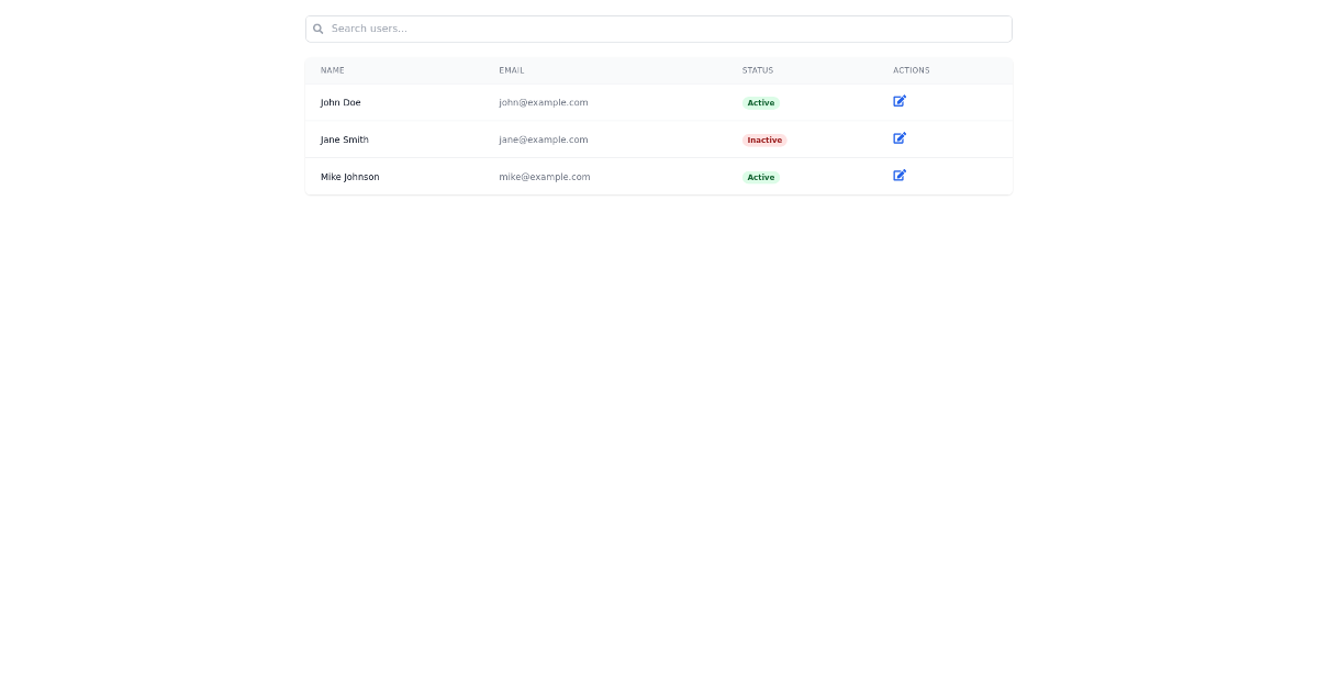 User List - Free React, Tailwind Component